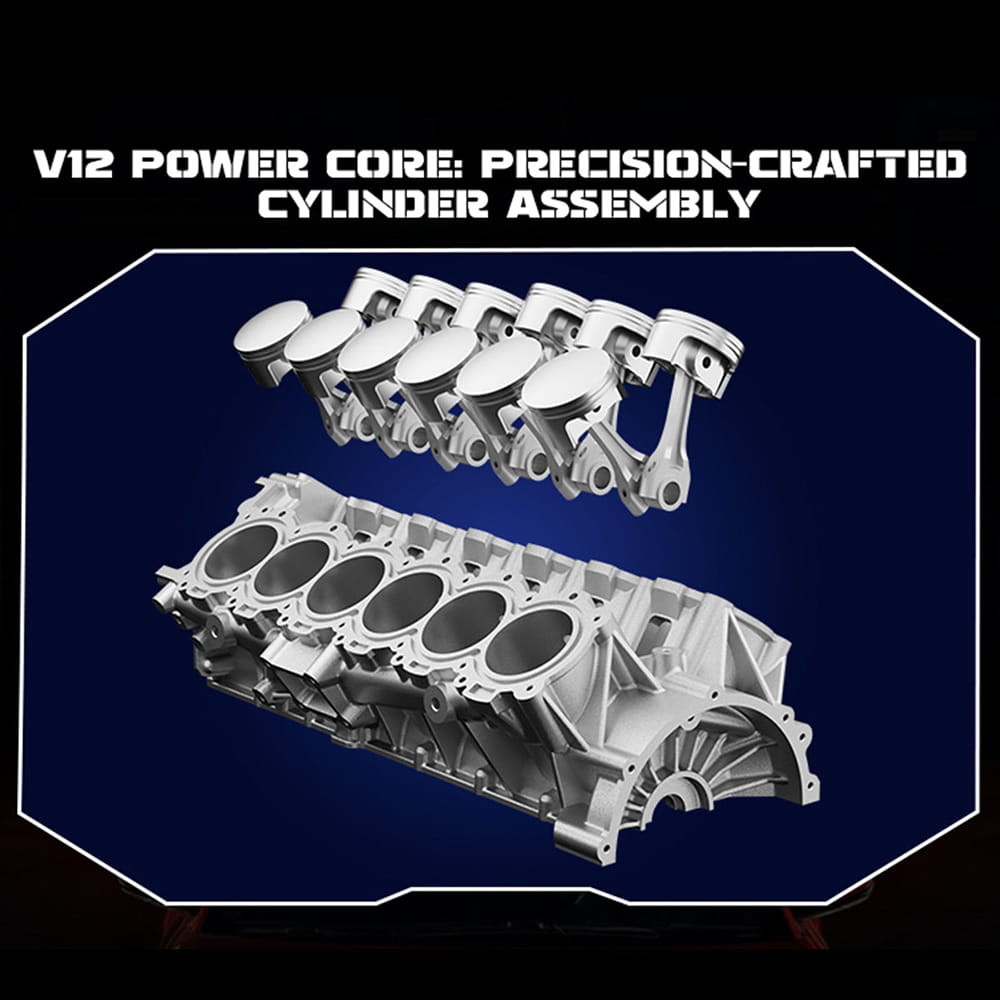 DM109 Full Metal V12 1/4 Supercar Engine Model Kits That Works | Vincimech